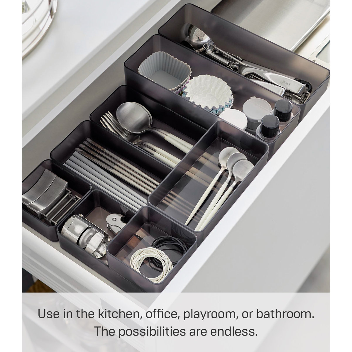 Yamazaki Home Stackable Organizers [Set Of 2] - Four Sizes, Deep | Wayfair